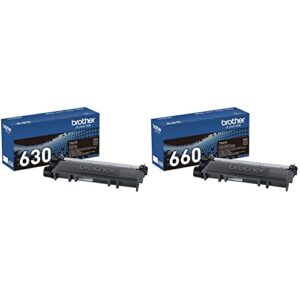 brother genuine toner -cartridge bundle tn630/tn660 a high yield and standard yield toner cartridge