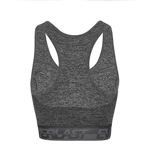 Everlast Womens Seamless Panelled Sports Bra Sweat Wicking New Charcoal M