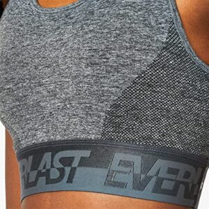 Everlast Womens Seamless Panelled Sports Bra Sweat Wicking New Charcoal M