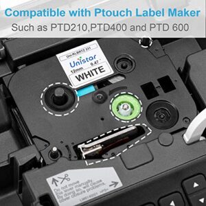 Unistar Ptouch Tape 12mm 0.47 White Label Tape Compatible for Brother ptouch Label Maker Tape TZe-231 TZ-231 TZ Tape Laminated White, for Brother Label Maker PT-D210 PT-D400 PT-D600 PT-1280, 6 Pack