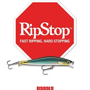 Rapala Ripstop Lure, Size 12, 4 3/4" Length, 4'-5' Depth, 1/2 oz, 3-#5 Hooks, Yellow Perch, Per 1, Multicolor, One Size, RPS12YP