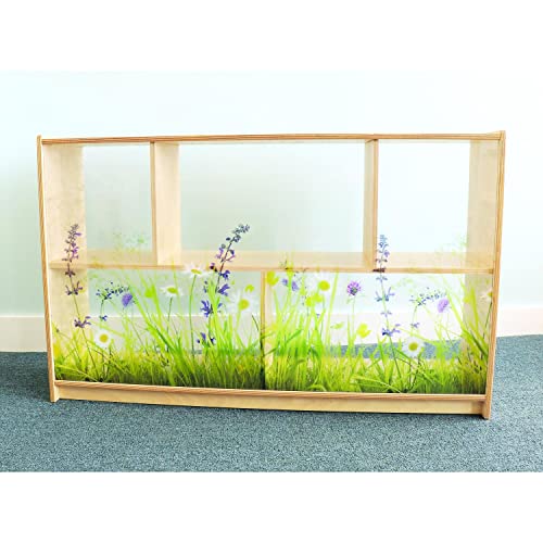 Whitney Brothers Nature View Acrylic Back Cabinet, Natural, 48 x 11.75 x 30 Uv (WB0248)