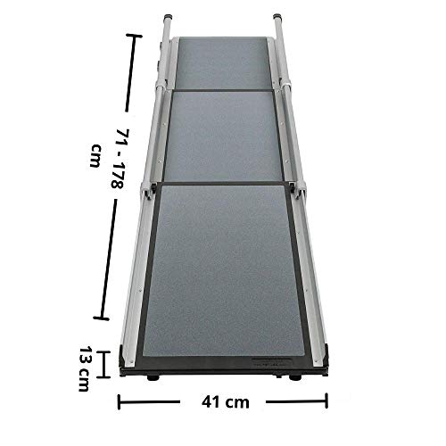 PetSafe Happy Ride Compact Telescoping Dog Ramp - Portable Lightweight Pet Ramp - Great for Cars, Trucks and 4X4s - Durable Aluminium Frame Supports up to 140 kg - High-Traction Surface Design