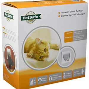 PetSafe Staywell, Magnetic Classic Cat Flap, Exclusive Entry, 4 Way Locking - White