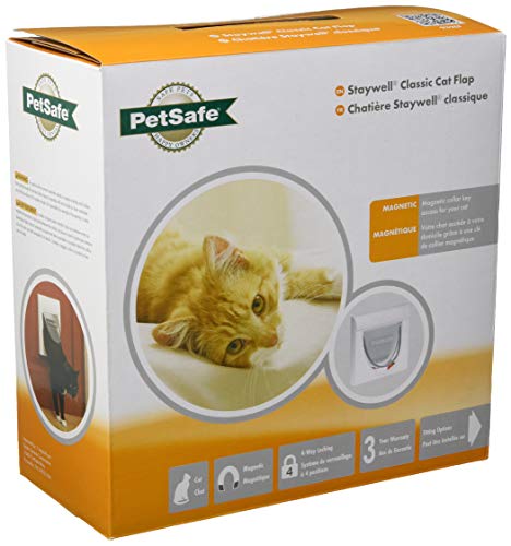 PetSafe Staywell, Magnetic Classic Cat Flap, Exclusive Entry, 4 Way Locking - White