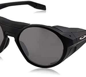 Oakley Men's OO9440 Clifden Round Sunglasses, Matte Black/Prizm Black Polarized, 54 mm