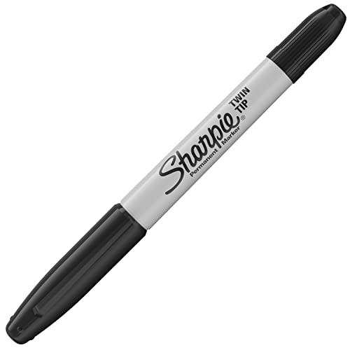 SHARPIE Twin Tip Permanent Markers | Fine & Ultra-Fine Points | Black | 2 Count