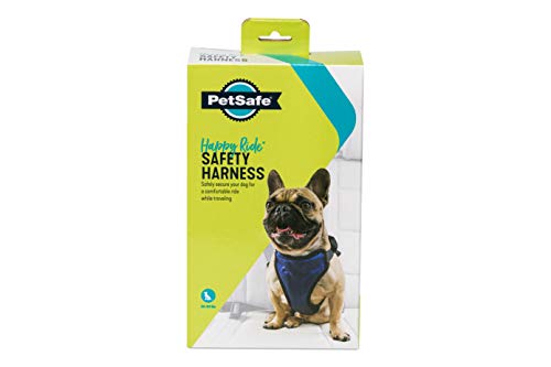 PetSafe Happy Ride Dog Safety Harness for Cars - Dog Car Harness Includes Seat Belt Tether - Keeps Pets Restrained - Breathable Mesh, Adjustable Straps - Dog Travel Accessories for Car - Medium