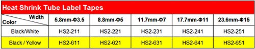 1PCS IDIK HSe-211 Heat Shrink Tube for Brother HS2-211 Black on White 5.8mm Label Tapes Compatible for Brother P-Touch Label Printer