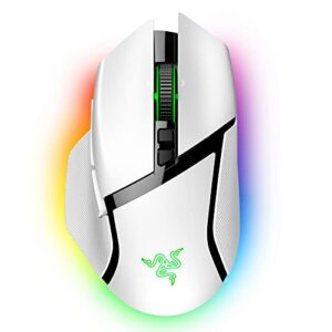 razer basilisk v3 pro customizable wireless gaming mouse: fast optical switches gen-3 – hyperscroll tilt wheel – chroma rgb – 11 programmable buttons – focus pro 30k optical sensor – white