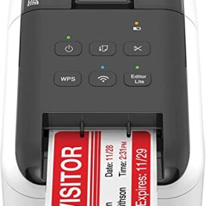 Brother QL-810W Ultra-Fast Label Printer with Wireless Networking, Print Black/Red Labels per Minute Up to 300 x 600 dpi, Durable Automatic Cutter up to 2.4" Wide, USB 2.0, CBMOUN Extension_Cable