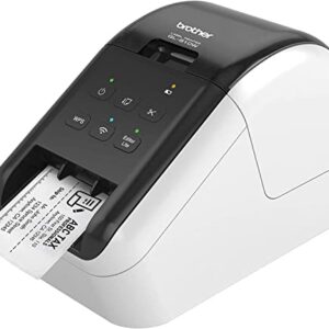 Brother QL-810W Ultra-Fast Label Printer with Wireless Networking, Print Black/Red Labels per Minute Up to 300 x 600 dpi, Durable Automatic Cutter up to 2.4" Wide, USB 2.0, CBMOUN Extension_Cable