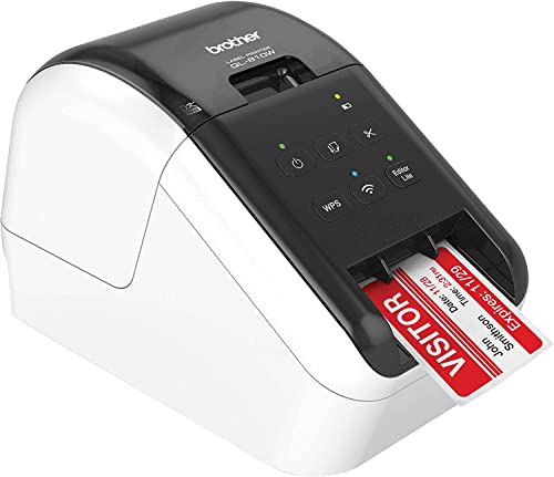 Brother QL-810W Ultra-Fast Label Printer with Wireless Networking, Print Black/Red Labels per Minute Up to 300 x 600 dpi, Durable Automatic Cutter up to 2.4" Wide, USB 2.0, CBMOUN Extension_Cable