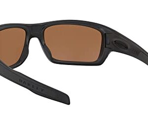 Oakley Men's OO9263 Turbine Rectangular Sunglasses, Matte Black/Prizm Tungsten Polarized, 65 mm