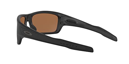 Oakley Men's OO9263 Turbine Rectangular Sunglasses, Matte Black/Prizm Tungsten Polarized, 65 mm