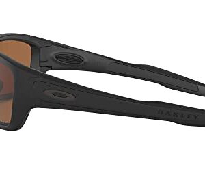 Oakley Men's OO9263 Turbine Rectangular Sunglasses, Matte Black/Prizm Tungsten Polarized, 65 mm