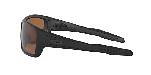 Oakley Men's OO9263 Turbine Rectangular Sunglasses, Matte Black/Prizm Tungsten Polarized, 65 mm