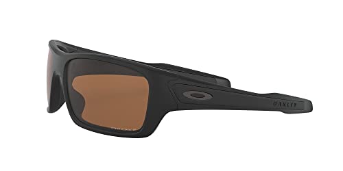 Oakley Men's OO9263 Turbine Rectangular Sunglasses, Matte Black/Prizm Tungsten Polarized, 65 mm