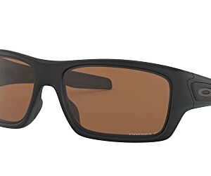 Oakley Men's OO9263 Turbine Rectangular Sunglasses, Matte Black/Prizm Tungsten Polarized, 65 mm