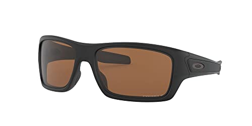 Oakley Men's OO9263 Turbine Rectangular Sunglasses, Matte Black/Prizm Tungsten Polarized, 65 mm