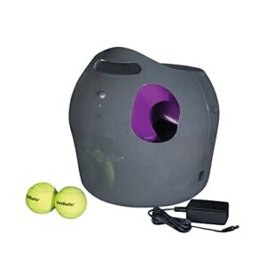 petsafe automatic tennis ball launcher – interactive dog ball thrower – adjustable range – motion sensor – indoor & outdoor toy – a/c power or batteries – fetch machine for small to large dogs , gray