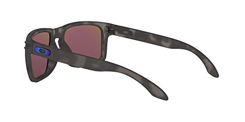 Oakley Men's OO9102 Holbrook Square Sunglasses, Matte Black Tortoise/Prizm Sapphire Iridium Polarized, 57 mm