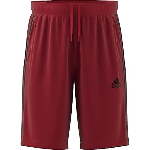 adidas Men's Designed 2 Move 3-Stripes Primeblue Shorts, Scarlet/Black, X-Large