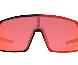 Oakley Men's OO9406 Sutro Rectangular Sunglasses, Matte Black Redline/Prizm Trail Torch, 37 mm