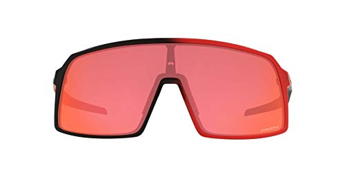 Oakley Men's OO9406 Sutro Rectangular Sunglasses, Matte Black Redline/Prizm Trail Torch, 37 mm