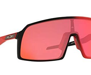 Oakley Men's OO9406 Sutro Rectangular Sunglasses, Matte Black Redline/Prizm Trail Torch, 37 mm