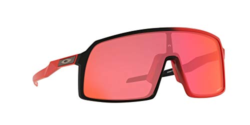 Oakley Men's OO9406 Sutro Rectangular Sunglasses, Matte Black Redline/Prizm Trail Torch, 37 mm