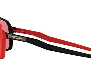 Oakley Men's OO9406 Sutro Rectangular Sunglasses, Matte Black Redline/Prizm Trail Torch, 37 mm