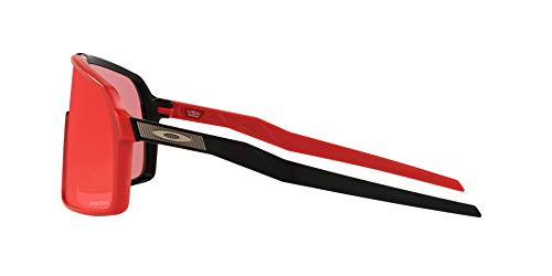 Oakley Men's OO9406 Sutro Rectangular Sunglasses, Matte Black Redline/Prizm Trail Torch, 37 mm