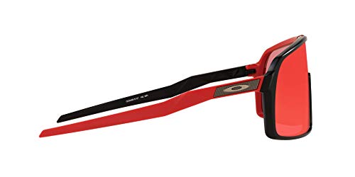 Oakley Men's OO9406 Sutro Rectangular Sunglasses, Matte Black Redline/Prizm Trail Torch, 37 mm