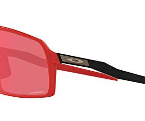 Oakley Men's OO9406 Sutro Rectangular Sunglasses, Matte Black Redline/Prizm Trail Torch, 37 mm