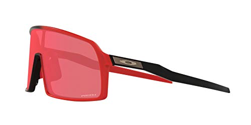 Oakley Men's OO9406 Sutro Rectangular Sunglasses, Matte Black Redline/Prizm Trail Torch, 37 mm