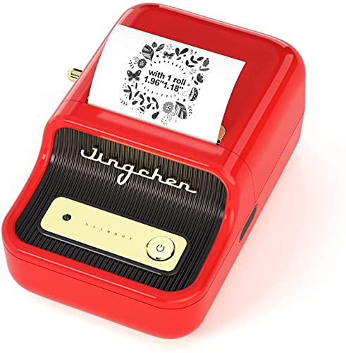 NIIMBOT B21 Inkless Label Maker, Mini Thermal Label Maker Compatible with iOS & Android, for Home Organization, Business, Barcode, QR Code, with 1 Pack 1.96x1.18 inch White Label, Red