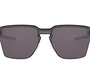 Oakley Men's OO4139 Lugplate Square Sunglasses, Satin Black/Prizm Grey, 39 mm