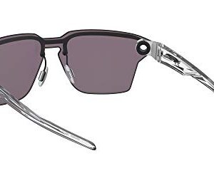 Oakley Men's OO4139 Lugplate Square Sunglasses, Satin Black/Prizm Grey, 39 mm