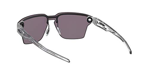 Oakley Men's OO4139 Lugplate Square Sunglasses, Satin Black/Prizm Grey, 39 mm