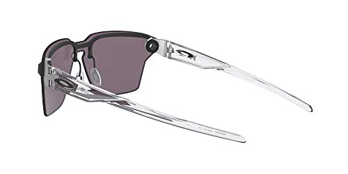 Oakley Men's OO4139 Lugplate Square Sunglasses, Satin Black/Prizm Grey, 39 mm