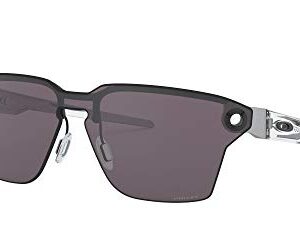 Oakley Men's OO4139 Lugplate Square Sunglasses, Satin Black/Prizm Grey, 39 mm