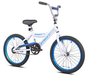 kent 20″ street metal, white, boy’s bmx bike