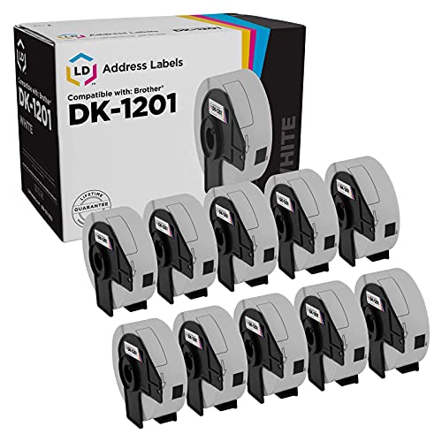 LD Compatible Address Label Replacements for Brother DK-1201 1.1 inch x 3.5 inch (10-Pack)