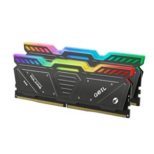 geil polaris rgb ddr5 ram, 32gb (16gbx2) 5200mhz 1.25v ,amd compatible, long dimm high speed desktop memory, hardcore immersive gaming/multimedia content creation/quality live streaming(gray)