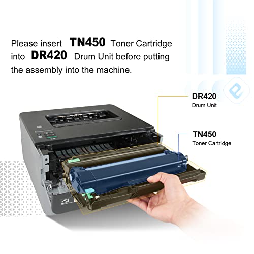 TN450+DR420 TESEN Compatible Toner and Drum Cartridge Replacement for Brother TN450 DR420 Use for HL-2270DW HL-2240 HL-2280DW MFC-7360N DCP-7065DN MFC-7240 IntelliFax-2840 High Yield (1 Drum+3 Toners)