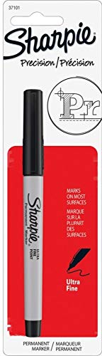 Sharpie 37101PP Black Ultra Fine Point Permanent Marker; Proudly Permanent Ink Marks On Paper, Plastic, Metal and Most Other Surfaces; Intensely Brilliant Colors Create Eye-popping