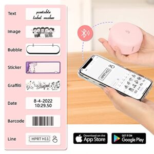 Label Maker Machine with Tapes, Mini Cute Label Makers, Bluetooth Connection with iPhone Android, Waterproof Labeler, Inkeless Labelmaker for Home, Office, Classroom Organization (5 Tapes Included)