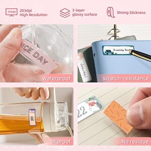 Label Maker Machine with Tapes, Mini Cute Label Makers, Bluetooth Connection with iPhone Android, Waterproof Labeler, Inkeless Labelmaker for Home, Office, Classroom Organization (5 Tapes Included)