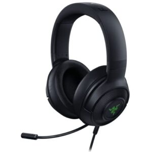 razer kraken v3 x gaming headset: 7.1 surround sound – triforce 40mm drivers – hyperclear bendable cardioid mic – chroma rgb lighting – for pc – classic black